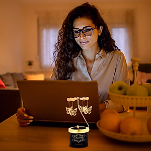 Gifts for Women Birthday Unique, Butterfly Gift for Mom, Rotating Candles Gifts for Best Friend, Lavender Candle Present for Sister, Mom Birthday Gift from Daughter