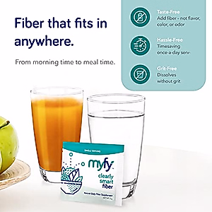 MyFy Natural Prebiotic Fiber Supplement Powder - Clear, Soluble, Daily Digestive Support for Gut Health & Regularity - Non-GMO, Taste-Free, Sugar-Free, Gluten-Free - 10.6oz (60 Servings)