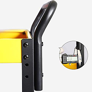 YGCBL Multifunction Portable Hand Trucks,Trolleytool Trolley Cart 3-Tier Industrial Grade Organizer Multifunction Workshop Thicken Tool Holder, Bearing 150Kg, 700X420X820Mm,Yellow+Black