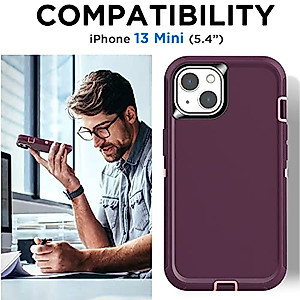 AICase for iPhone 13 Mini Case(5.4") with Glass Screen Protector, Heavy Duty Drop Protection Full Body Rugged Shockproof/Dust Proof Military Protective Tough Durable for iPhone 13 Mini 5.4"_5