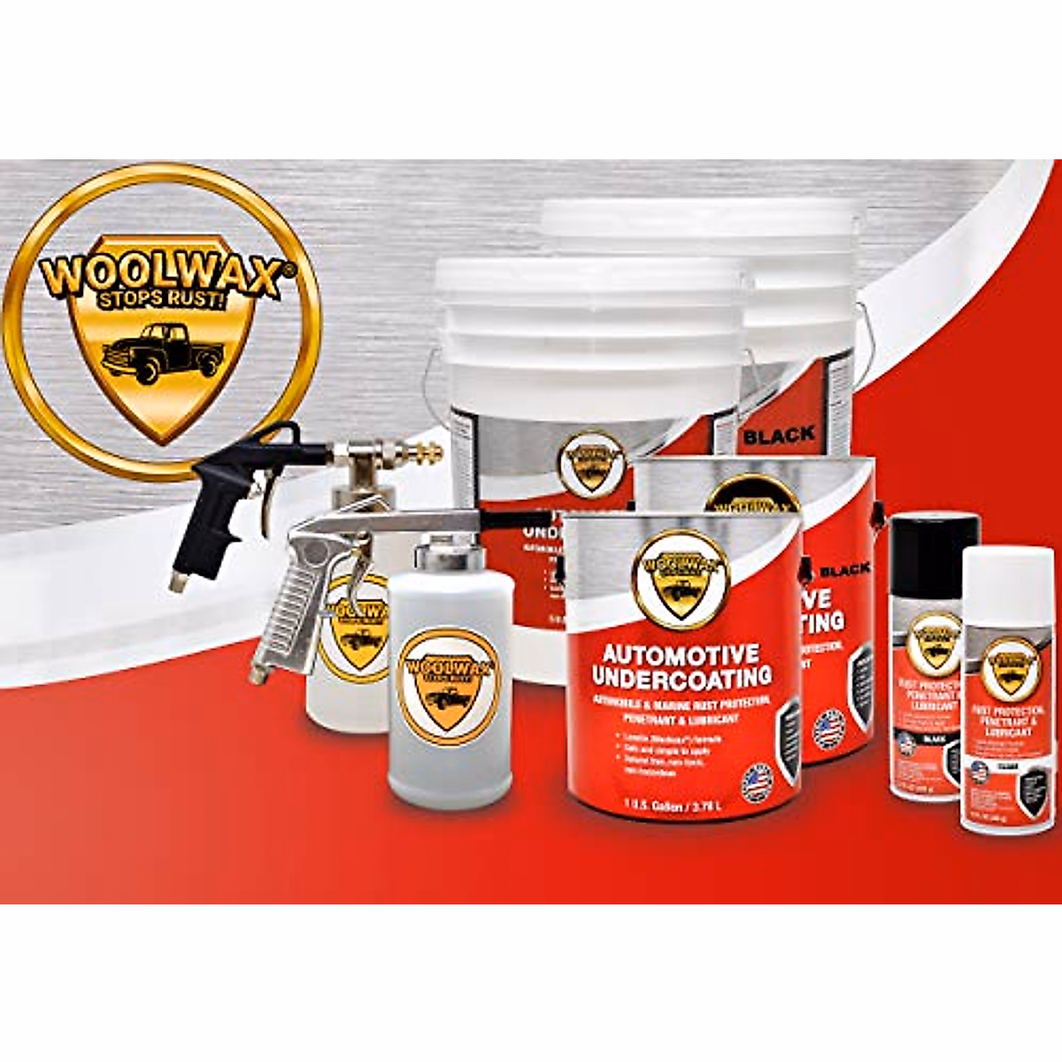 woolwax 12 Oz Undercoating Protection Aerosol Spray Can Black 3 Pack, Rust Inhibitor and Prevention, Anti Corrosion Multi Purpose Penetrant and Lubricant, Spray Can Extension Wand Included