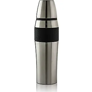 Ovente Stainless Steel Double Walled Vacuum Insulated Mug 26 Ounce, BPA-Free Leak Free and Spill Proof with Removable Cup, Portable Easy Travel and Clean Perfect for Hot or Cold Drinks, Silver TSA26S