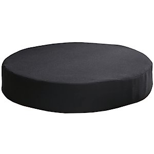 XIOU Thickened Bay Window Seat Pads, Soft Square/Round Chair Seat Cushion, Tatami Floor Linen Cushion, for Living Room, Dinning Room Chair (Round, Black,17.7x1.9in)