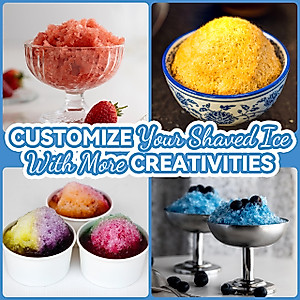 Party Ice Manual Shaved Ice Maker Machine, Ice Shaver Machine, Snow Cone Maker Machine, Portable Ice Crusher, 10 Cups 10 Spoon Straws & Recipes Included (Gray)