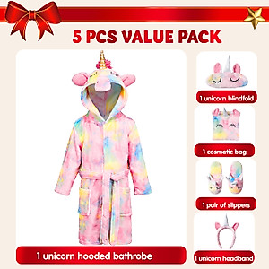 JOYIN Kids Unicorn Robe and Bathroom Set Gifts for Girls and Kids
