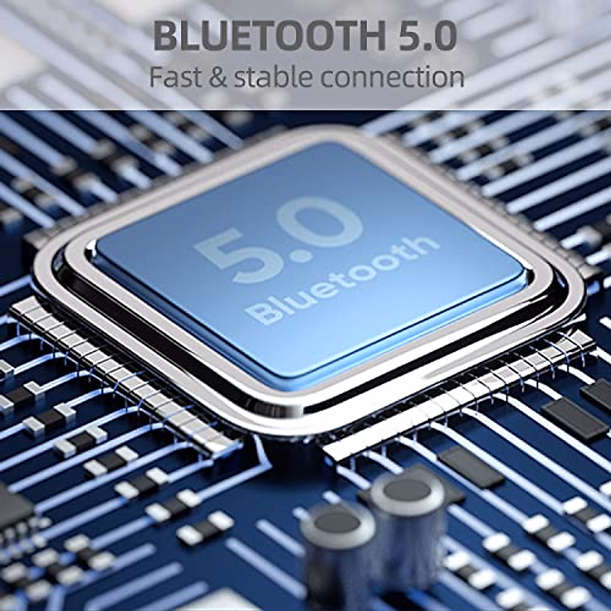 CHENSIVE Bone Conduction Headphones, Wireless Headphones Bluetooth 5.0, Open Ear Headphones with Built-in Mic, Sweatproof Sport Headsets for Running, Cycling, Driving, Hiking, Yoga