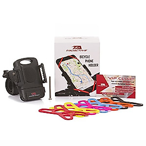 TruActive [𝗣𝗿𝗲𝗺𝗶𝘂𝗺] Bike Phone Mount Holder, Motorcycle Phone Mount, 6 Color Bands Included, Cell Phone Holder for Bike – Universal Any Phone or Handlebar, Bike Phone Holder, ATV, Tool Free