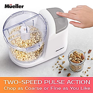 Mueller Electric Food Chopper, Mini Food Processor, 3-cup Mini Chopper, Meat Grinder, Mix, Chop, Mince and Blend Vegetables, Fruits, Nuts, Meats, Stainless Steel Blade, White