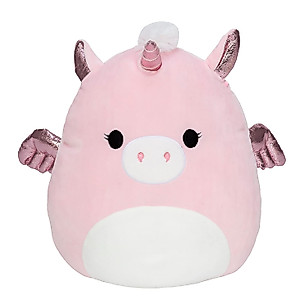 Squishmallows Official Kellytoy Grecia The Pegacorn Pegasus Unicorn Pink Soft Squishy Plush Toy Animal (12 Inch)