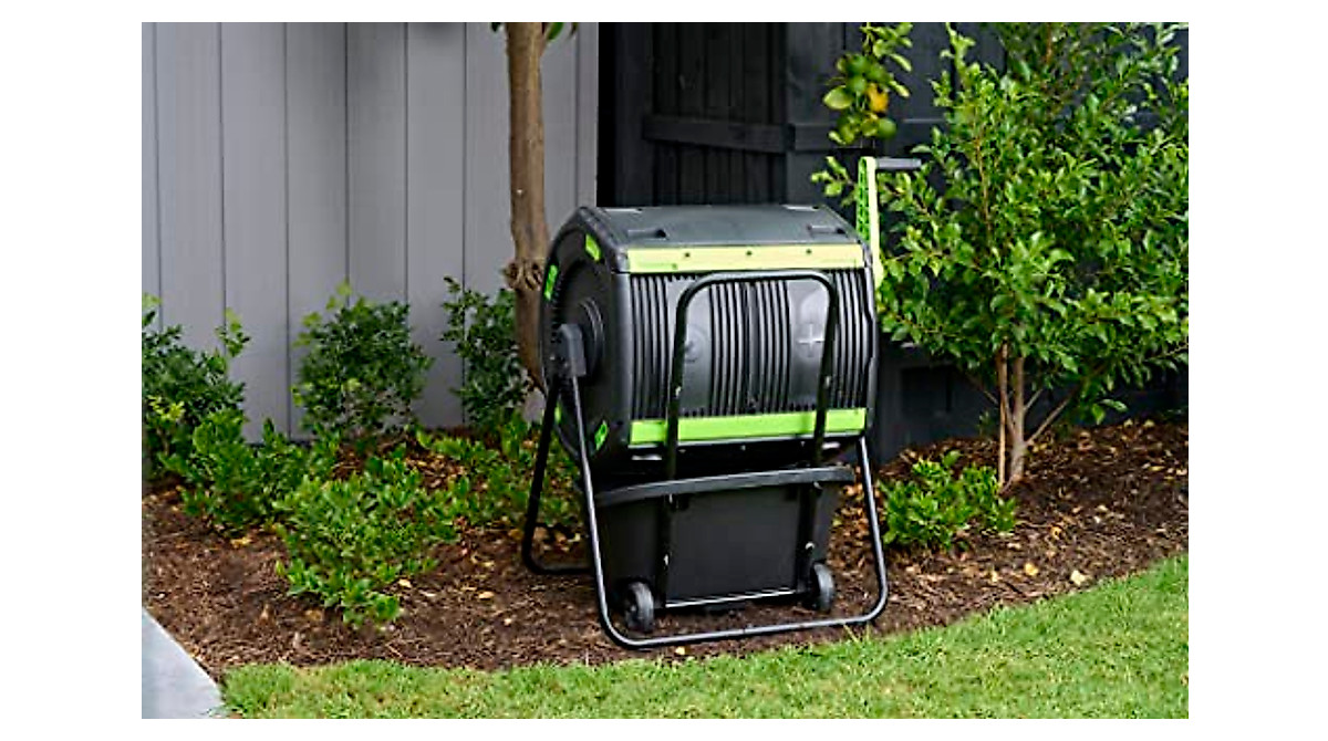 MAZE 48 Gallon Compost Tumbler & Cart - Easy Composting