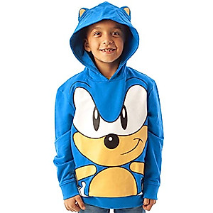 Sonic The Hedgehog Hoodie For Boys Character 3D Ears Boy's Kids Blue Hooded Jumper 7-8 Years