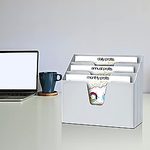 Acrimet Horizontal Triple File Folder Holder Organizer (White Color)