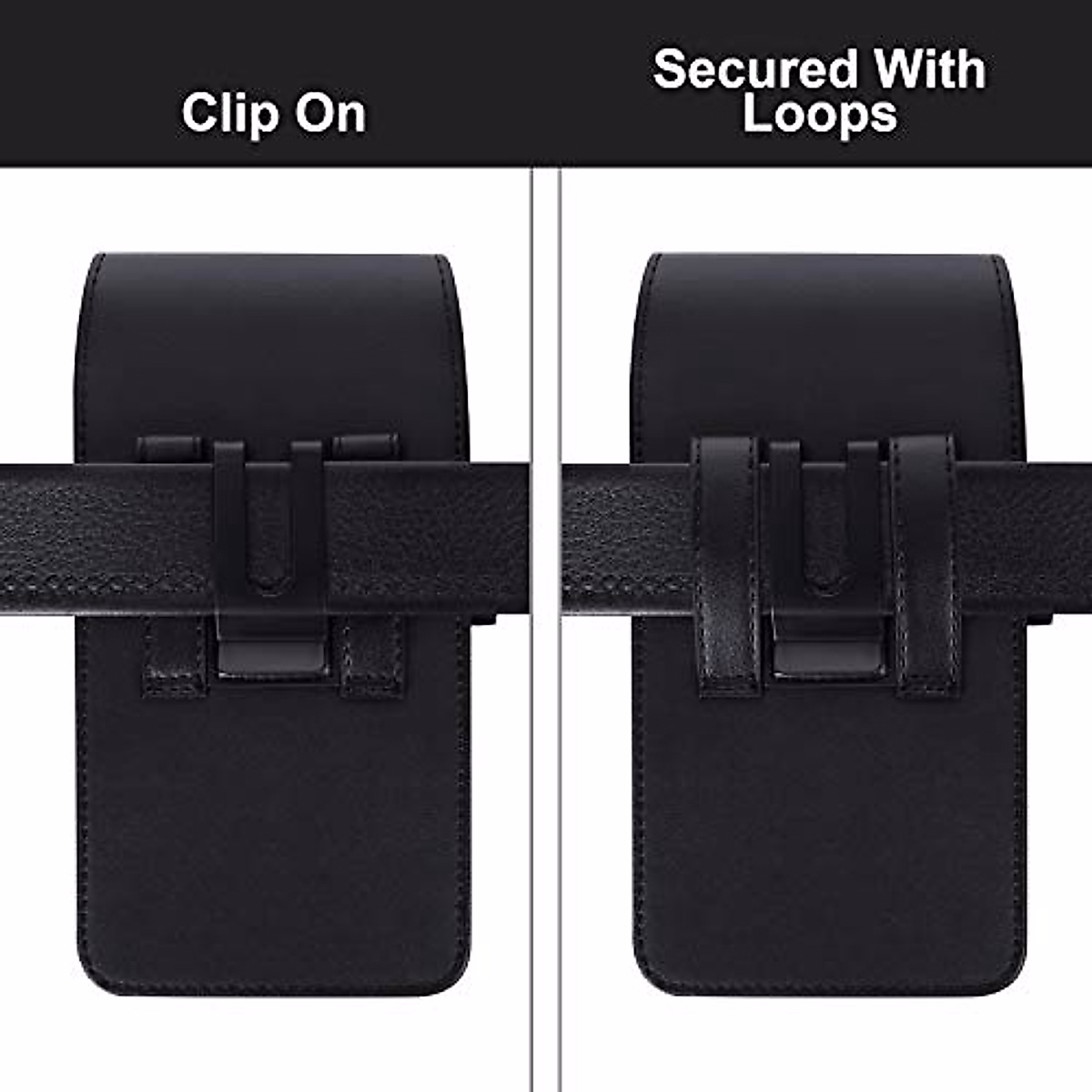 Mopaclle Phone Holster for Apple iPhone 14 Pro Max 14 Plus 13 Pro Max 8 Plus 7 Plus Belt Clip Case, Leather Cell Phone Belt Holder Pouch for Galaxy S23 Plus S8+ S9+S21 FE A73 5G A33 A12 A32 A03s