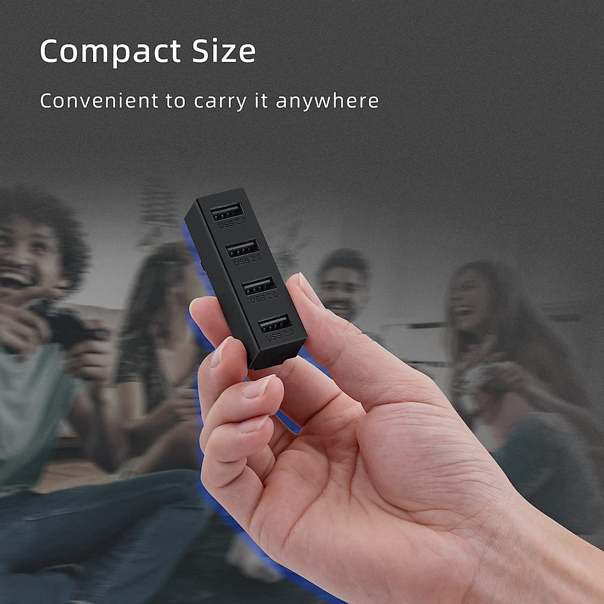 Mcbazel 4 Ports USB Hub 2.0 for Xbox Series X/S, Portable High Speed USB Hub Splitter Expansion Adapter Accessories Compatible with Xbox Series X/S Console - Black