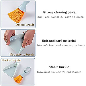 AHAVINTAGE.COM Mini Dustpan and Brush Set Cleaning Tool,Broom and Dustpan Set The Best Mini Hand Broom,Desk,Countertop,Key Board,Cat,Dog and Other Pets,Dustpan Green