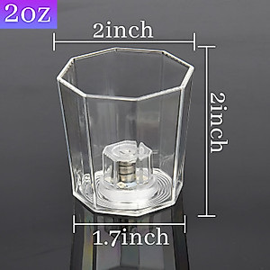 Volpeblu 24 Pack Light Up Cups LED Flash Shot Glasses for Party Favors Supplies Adults Guests Glow In The Dark Shot Glasses Fun Plastic Party Cups for Birthday, Bar, Christmas, Halloween (2 OZ)