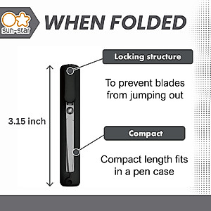 SUN-STAR Slarino Travel Ready Compact Scissors - Pocket Sized & Portable, Light Violet S3720020