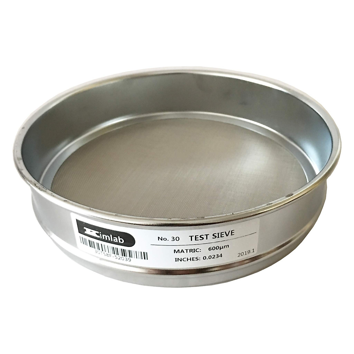 KimLab Economy Test Sieve #30 / 600μm Mesh Size,304 Stainless Steel Wire Cloth, 8" Diameter