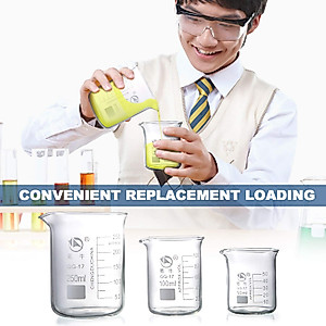 Young4us Glass Beakers, Pack of 6 Low Form Glass Measuring & Glass Droppers Set, 3 Graduated Griffin Beakers in 3 Sizes with Scales, 250ml, 100ml, 50ml, 3 Glass Droppers Without Scales (3ml per Drop)