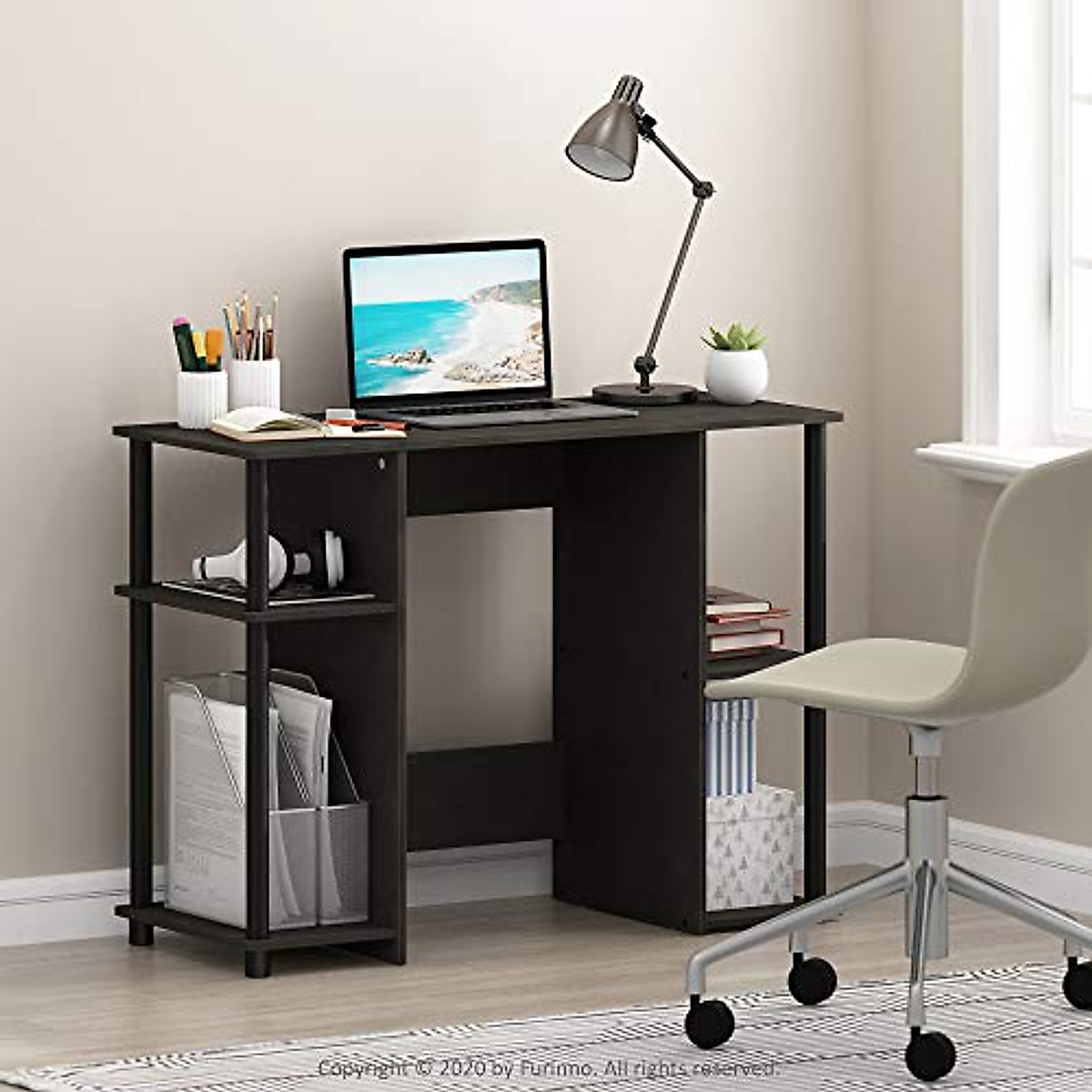 Furinno JAYA Computer Study Desk,Open Storage, Espresso