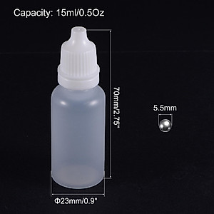 uxcell 300pcs 5.5mm 304 Stainless Steel Balls with 30pcs 15ml PE Bottles for Model Paint