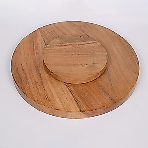 Acacia Wood Cake Stand - Wooden Cake Stand Turntable for Table, Pantry, Fridge, Refrigerator, Countertop (12" x 12" x 2")