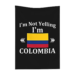 I'm Not Yelling I'm Colombia Colombian Flag Ultra Soft Ultra-Fine Wool Linen Blanket Sofa Bed Women Men