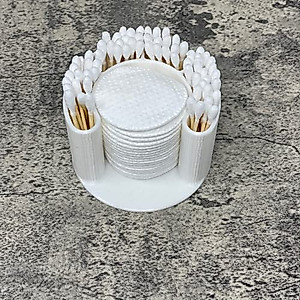 Cotton Swab Bathroom Organizer - Perfect for Qtips and Exfoliating or Cotton Pads - Convenient Access to Qtips, Cotton Swabs, and Exfoliating Pads in Your Bathroom - Clean White Finish