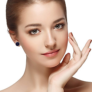 20 Pairs Colorful Druzy Stud Earrings Faux Leather Stud Earrings Set Stainless Steel Multi-Color Round Earrings Bohemian Pierced Earrings Jewelry for Women (10 mm)