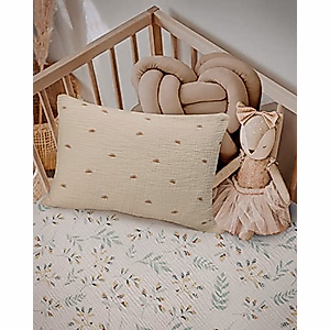 Blissful Diary Toddler Pillow with Muslin Cotton Pillowcase, 13x18 Kids Pillows for Sleeping and Traveling, Crib Pillow, Small Pillow for Kids, Toddler Bed Pillows (Rainbow)