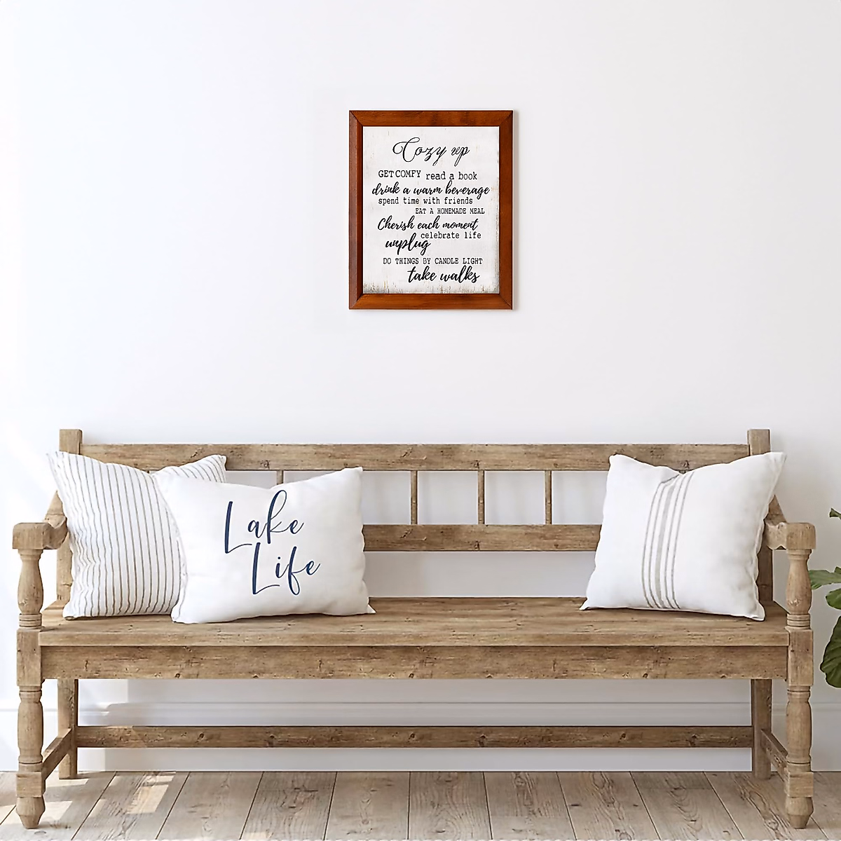 Cozy Up - Beach Wall Art, This Rustic Typography Ocean Wall Decor Sign Print is Ideal Decoration for Beach & Lake House, Cabin, Lodge Decor & Great Reminders to Relax & Celebrate Life! Unframed - 8X10