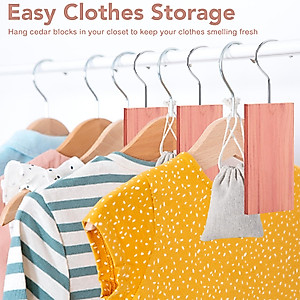 40 Pack Cedar Blocks for Clothes Storage, Cedar Wood with Cedar Hanger Ups Cedar Balls Aromatic Cedar Sachets, Cedar Blocks for Closet Drawer Shoe Cabinet Storage Bags