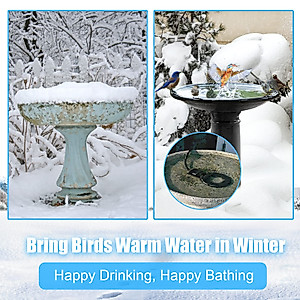 LOYCEGUO New 500W De-icer Submergible Bird Bath Heater Aluminum Cast for Livestock Poultry Horses, Cows, Birds, Wildlife Drinking Indoor Outdoors in Winter with 9.84 Foot Cord Birdbath Water Heater