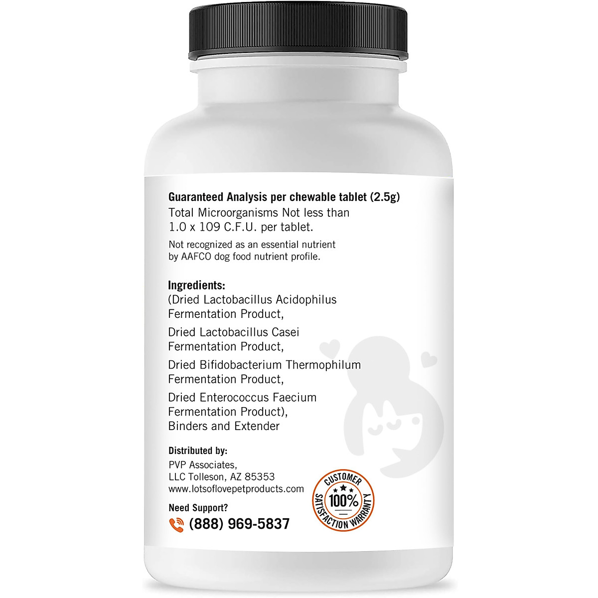 Dog Probiotic Chewable Tablets - Probiotic for Dog - Probiotic Supplement - Lots of Love Pet Products - 60 Count (Pack of 1)