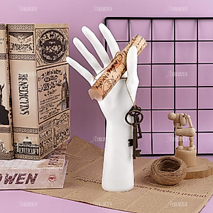 AUEAR, Female Mannequin Hand Display for Jewelry Holder Bracelet Necklace Ring Stand (White, 11"x7.3", 1 Pack)