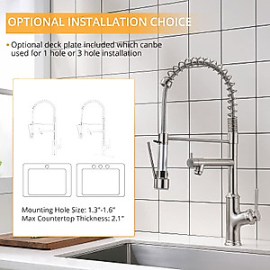 Commercial Kitchen Faucet AIMADI,Kitchen Faucets with Pull Down Sprayer Brushed Nickel Stainless Steel Kitchen Sink Faucets