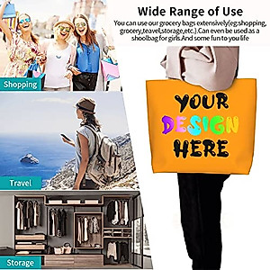 Custom Tote Bag Personalized Shoulder Bags Custom Bags With Logo Design Photo Text Women for Travel Business Shopping Personalized Gifts