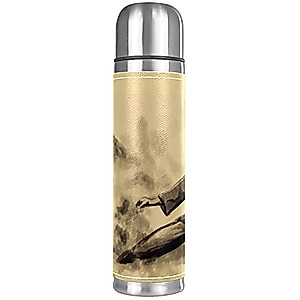 Stainless Steel Vacuum Insulated Mug, Tai Chi Painting Chinese Kongfu Print Thermos Water Bottle for Hot and Cold Drinks Kids Adults 17 Oz