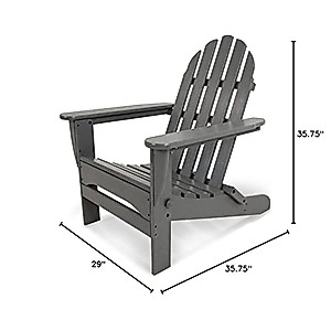 POLYWOOD AD5030GY Classic Folding Adirondack, Slate Grey