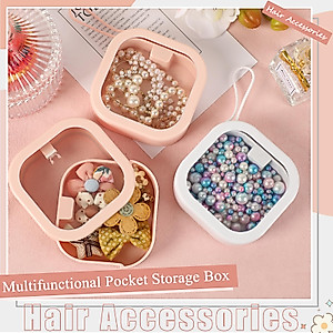 VOCOOL 3 Pcs Portable Hair Tie Organizer, Travel Qtip Holder, Hair Accessories Organizer, Storage Boxes, Hanging Small Items Containers, Cotton Swab Dispenser, Gifts for Girls, Women, Mom