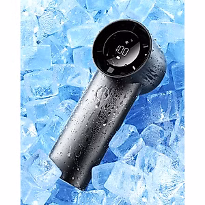 coldSky Portable Handheld Turbo Fan, 5 Speed Adjustable Personal Small Fan With Digital Display, Powerful High Speed 6000mAh Battery Operated Cooling Fan With Base For Outdoors, Travel, Home, Desk