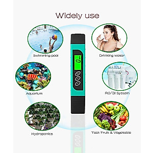 TDS Meter Water Quality Tester,HASFINE Digital Conductivity Meter 3 in 1 TDS,EC and Temperature Meter, Accuracy Testing Pen 0-9999 PPM Meter for Drinking Water, Aquariums,Pool and More