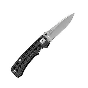 CRKT Ruger Go-N-Heavy Compact EDC Folding Knife with Sheath: Heavy Duty Outdoor, Everyday Carry, Plain Edge Blade, Thumb Stud, Liner Lock, Aluminum Handle, Nylon Sheath R1803