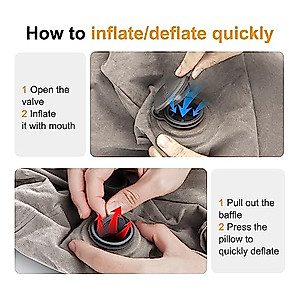 Inflatable Travel Foot Rest Pillow, Kids Airplane Bed, Adjustable Height Leg Pillow for Air Travel, Make a Flat Bed for Kids and Toddlers, Great for Airplane, Train, car（Grey, 1 Pack）