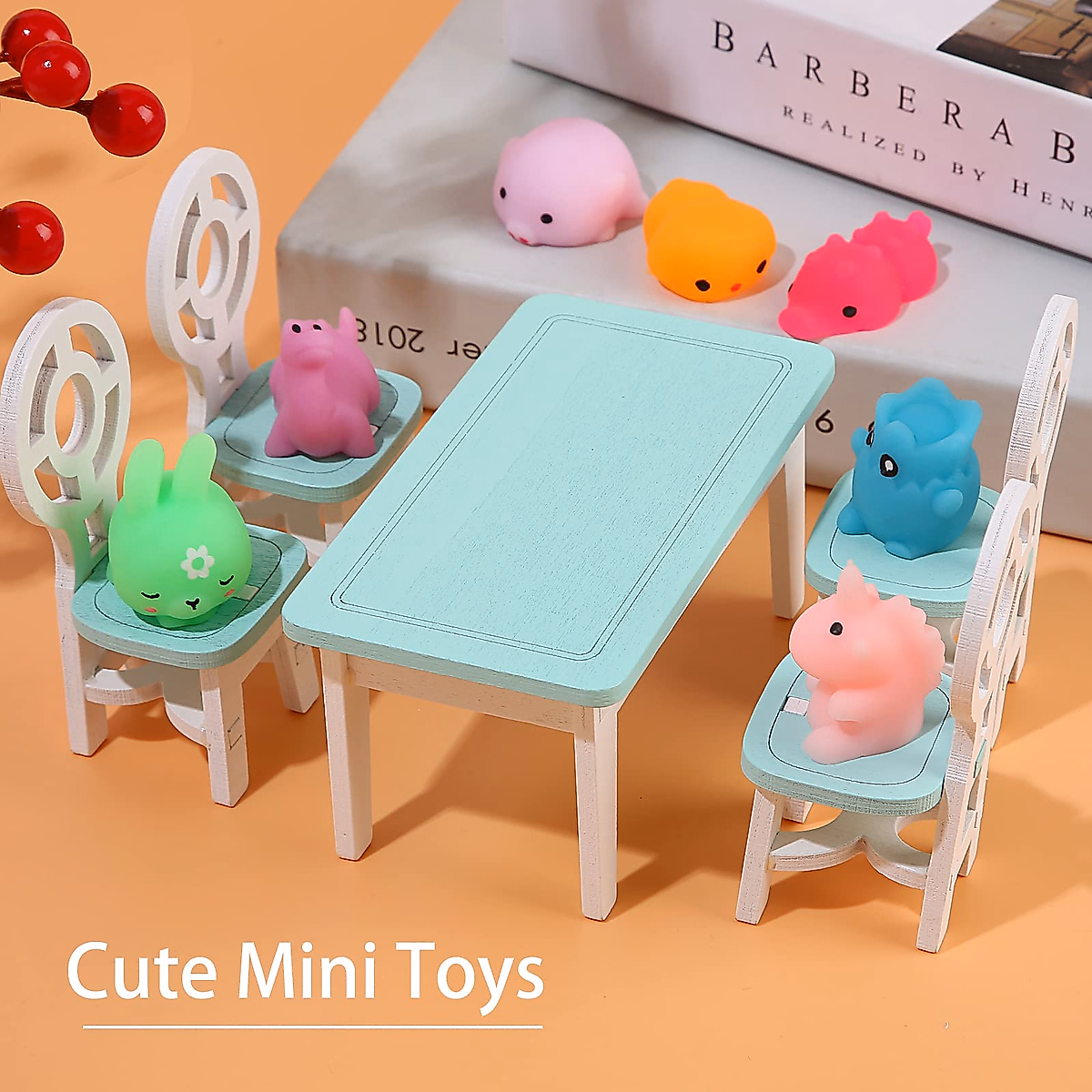 Bingcute 72 pcs Mochi Squishy Toys, Kawaii Squishy Animals for Party Favors Classroom Prize Pinata Easter Fillers Fidget Toys Pack Bulk Squishies Toys