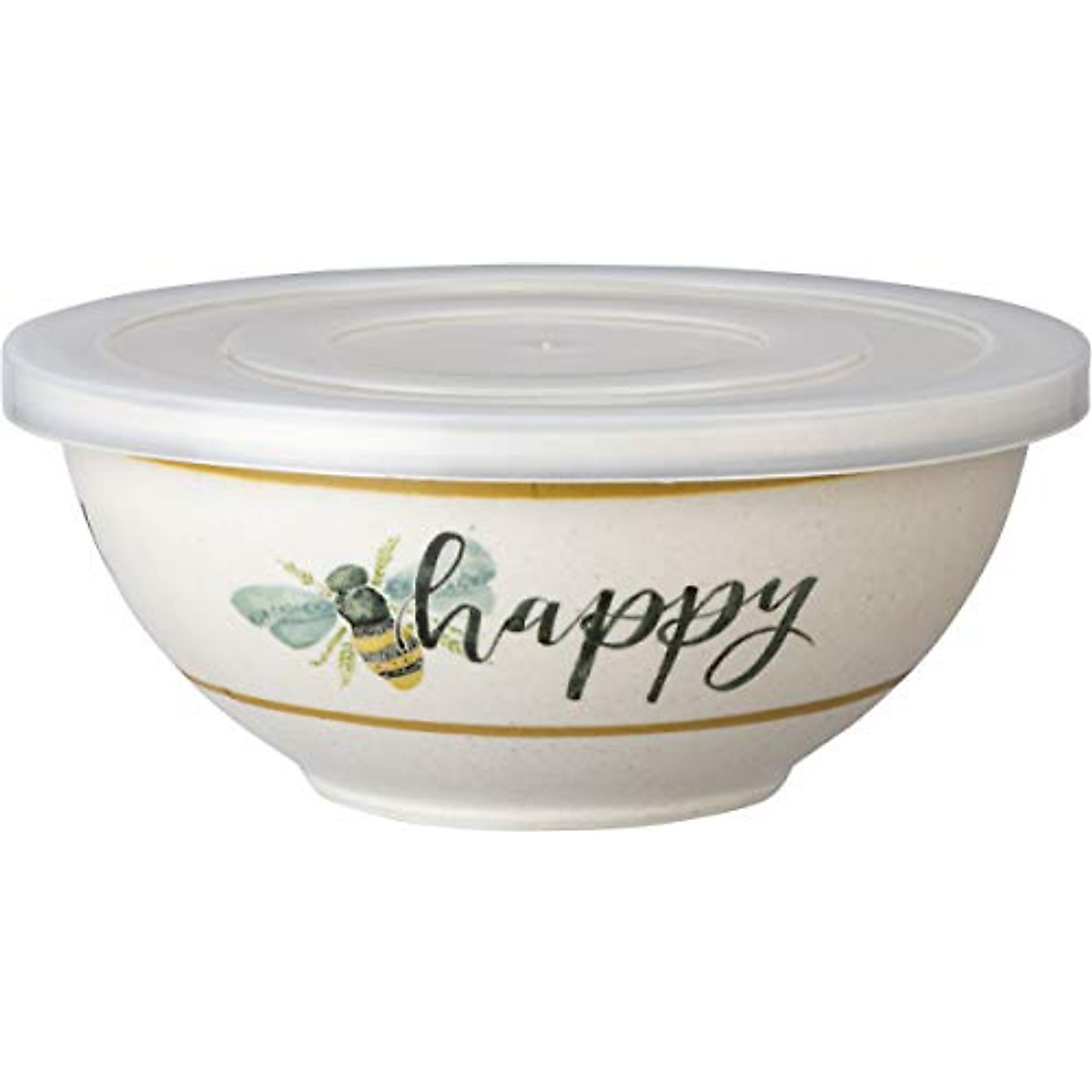 Primitives by Kathy Melamine Bowls & Lids, Set of 3, Bees