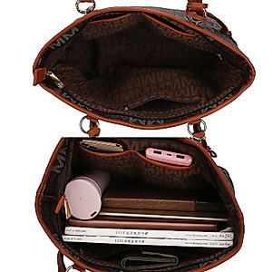 MKF Collection Tote Bag for Women, Shoulder Handbag & Wristlet Pouch Purse Top Handle Vegan Leather 4Pcs Set Pocketbook Alexy Burgundy Red by Mia k