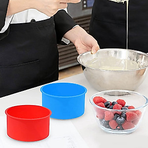 BESTonZON 4 Inch Cake Pans, Mini Silicone Bakeware, Silicone Loaf Pan Nonstick Baking Molds for Muffin,Cupcake and Smash Cake (4Pack)