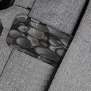 Black Pebble Stones Compatible with Switch/Switch Lite Console Joy-Con Dock Sticker Skin Full Set Cute Stickers Cover for Switch Lite