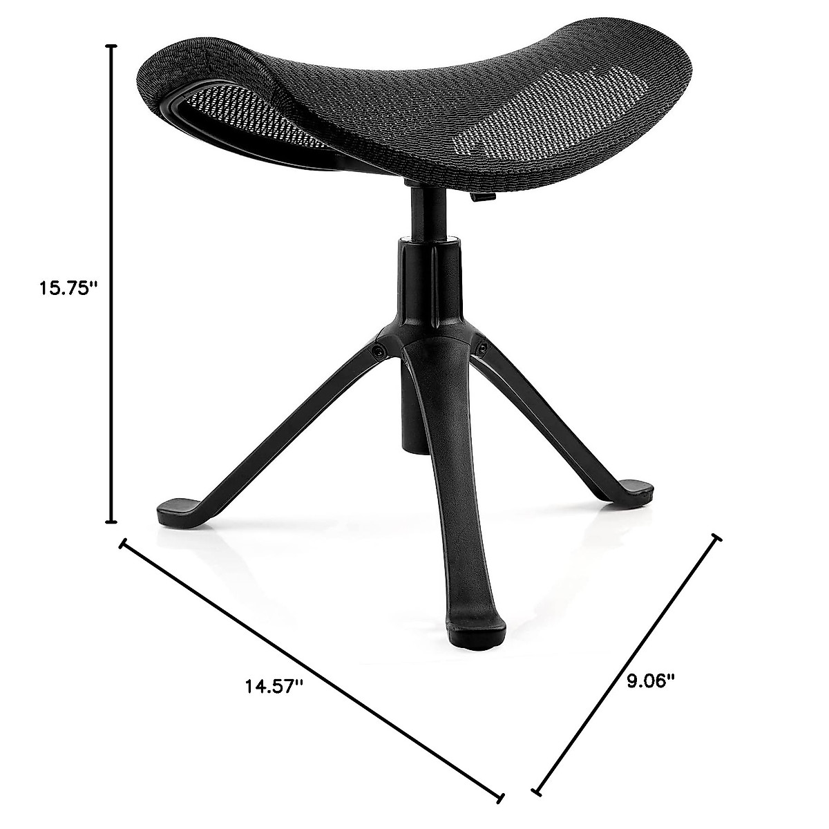 Lilithye Footrest for Desk Adjustable Height 2-in-1 Function Rotatable Ergonomic Under Desk Footrest Ottoman Stool Rolling Leg Rest for Home Office (Black)